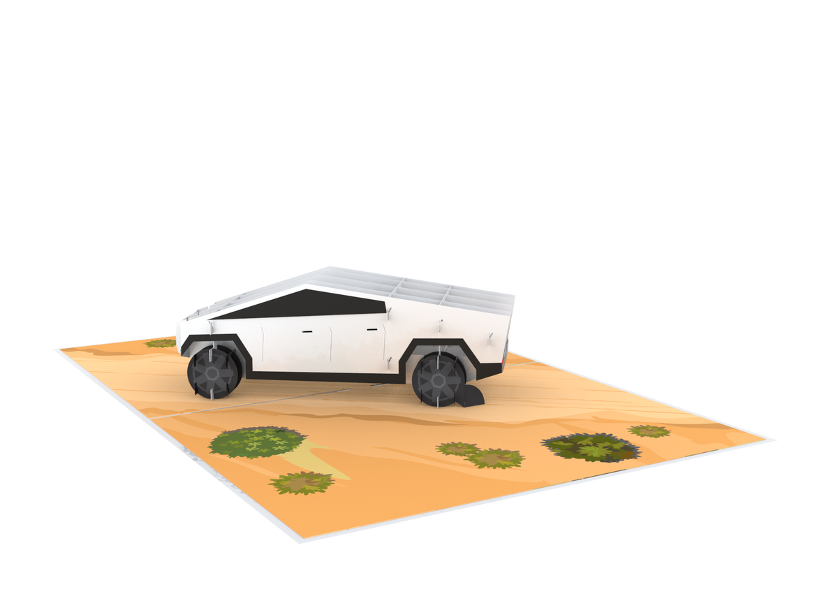 CyberTruck 3D Greeting Pop Up Card – Liif